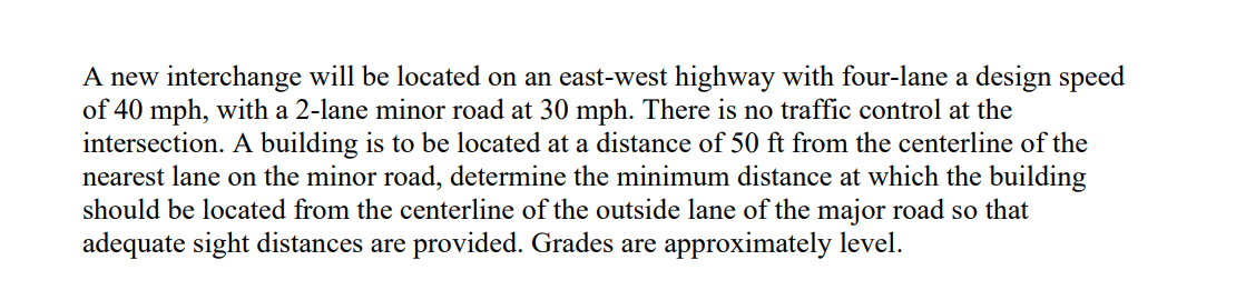 Solved A new interchange will be located on an east-west | Chegg.com