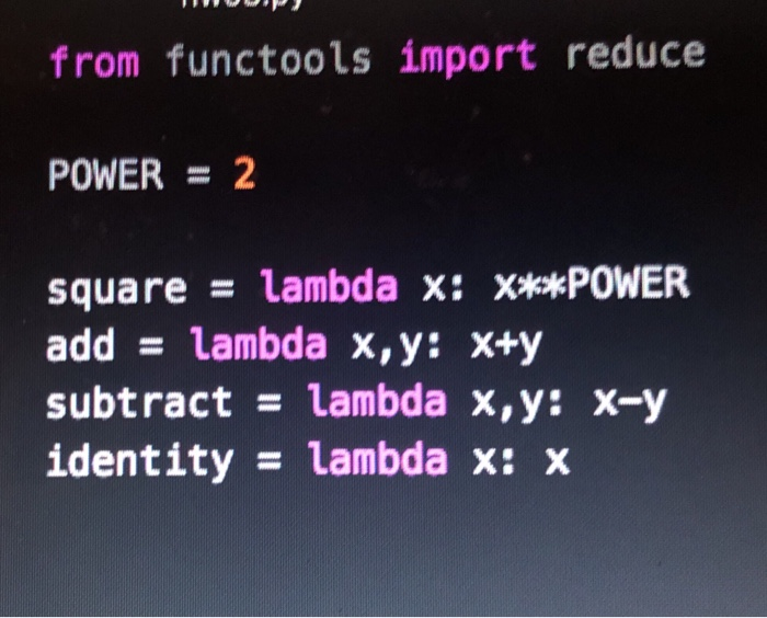 Solved Q4: Lambdas Lambdas Everywhere. Write a function that | Chegg.com