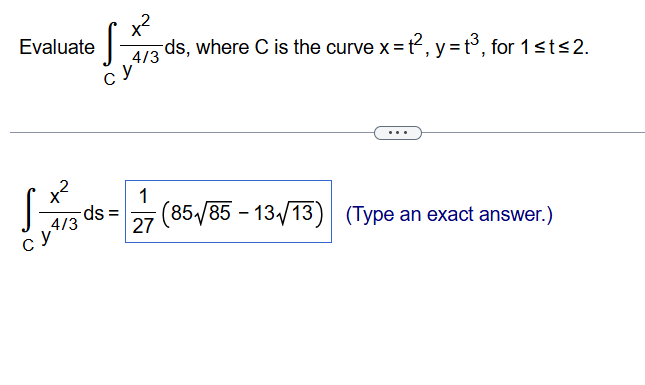 Solved Evaluate ∫C﻿x2y43ds, ﻿where C is ﻿the curve | Chegg.com