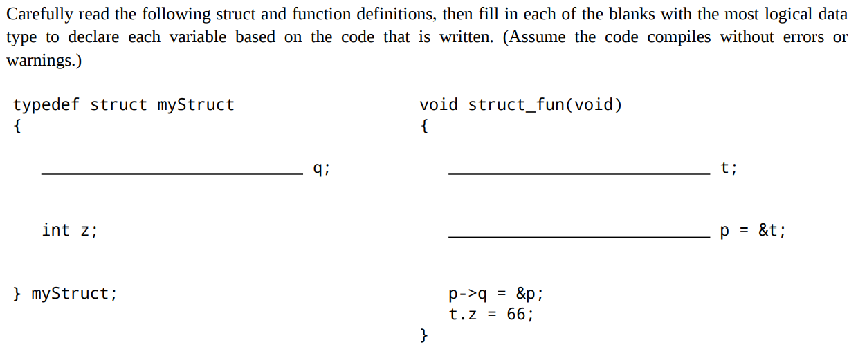 Solved Carefully read the following struct and function | Chegg.com