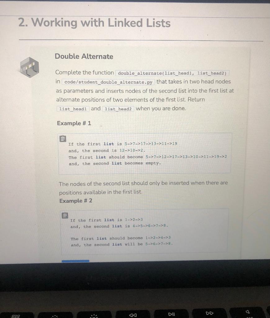 Solved test_file.py 1. Working w... X 1. Working with Linked | Chegg.com