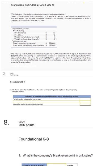 Solved Foundational ILO6-1. Lo6-2,LO6-3. LO6-4] The | Chegg.com