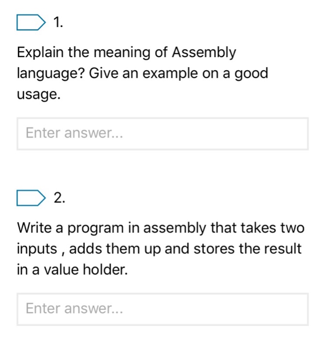 Solved Explain the meaning of Assembly language? Give an | Chegg.com