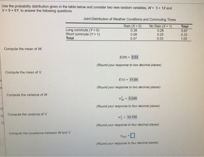Solved Use the probability distribution given in the table | Chegg.com