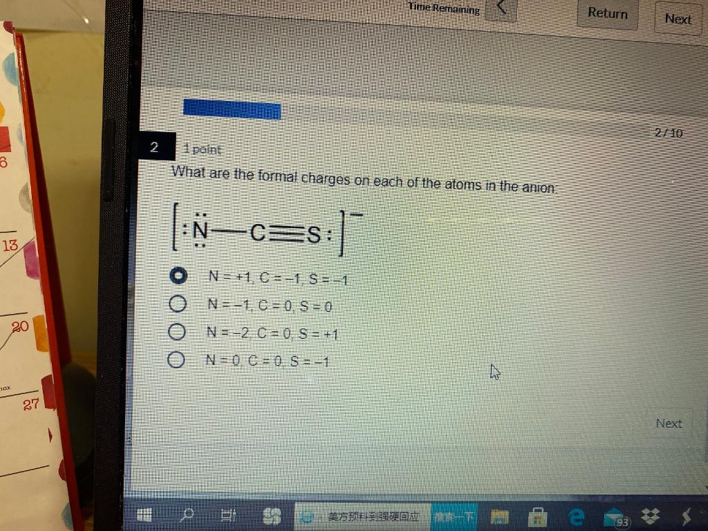 Solved Time Remaining Return Next 21 10 2 o 1 point What are | Chegg.com