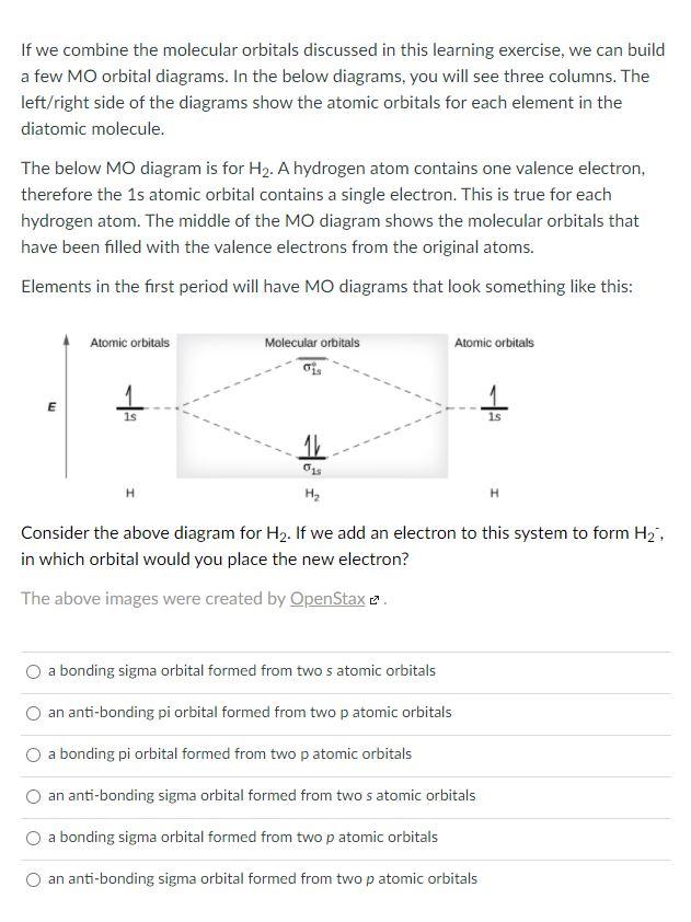 Solved When two s atomic orbitals combine, two sigma | Chegg.com