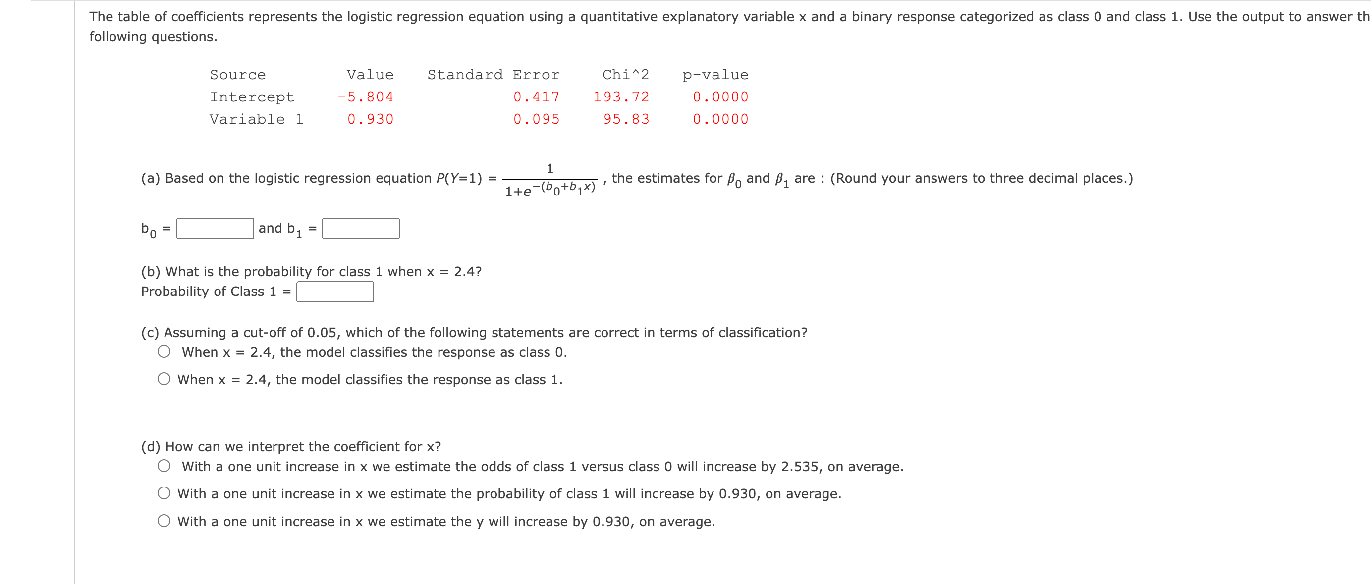 Solved llowing questions. (a) Based on the logistic | Chegg.com