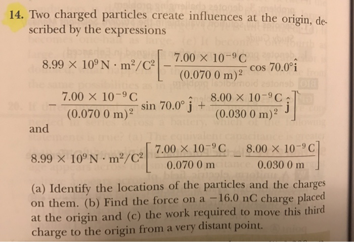 Solved 14. Two charged particles create influences at the | Chegg.com