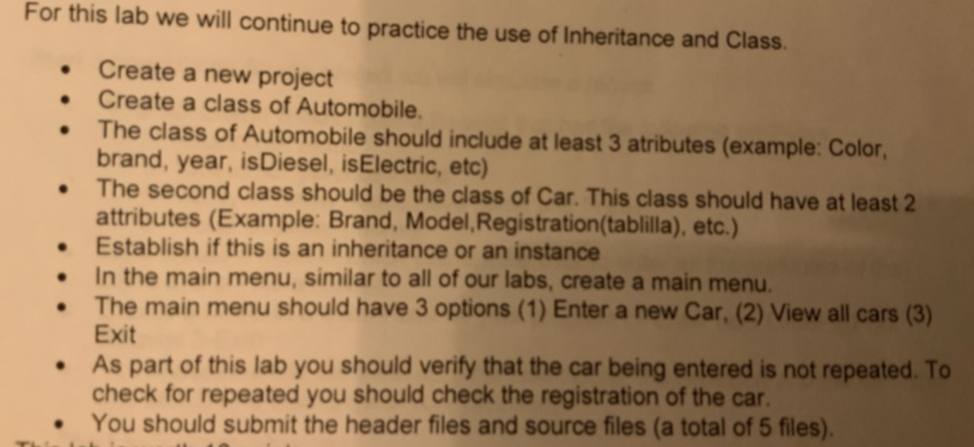Solved For this lab we will continue to practice the use of | Chegg.com