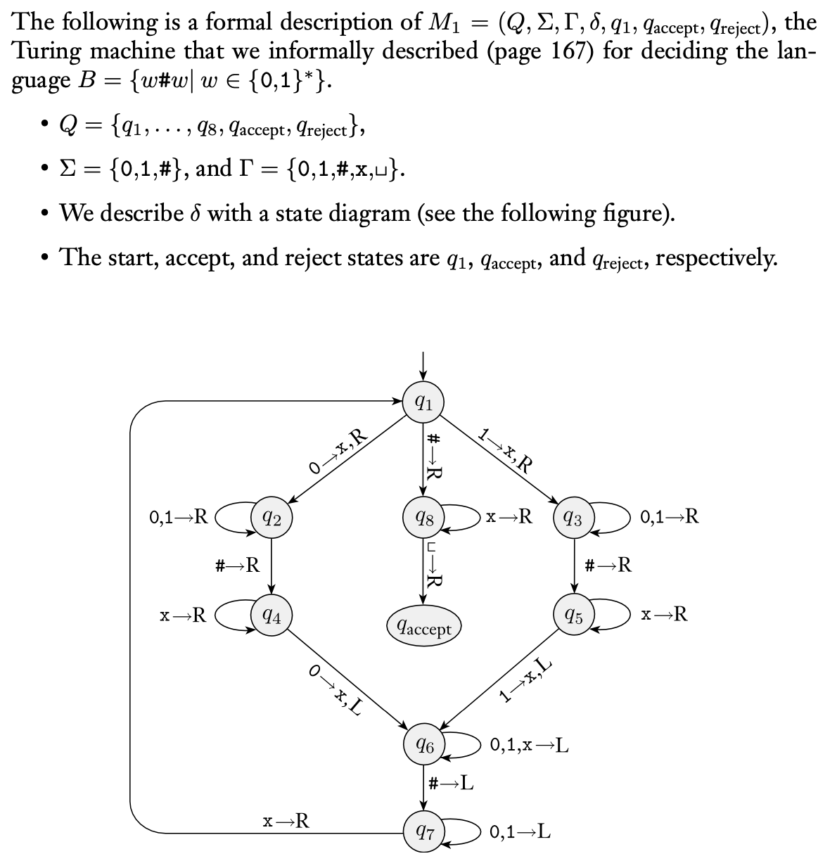 Solved This exercise concerns TM M1, whose description and | Chegg.com