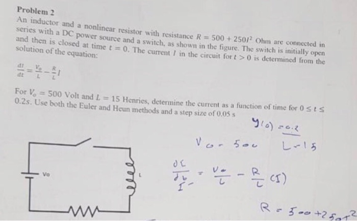Solved Problem 2 An inductor and a nonlinear resistor with | Chegg.com