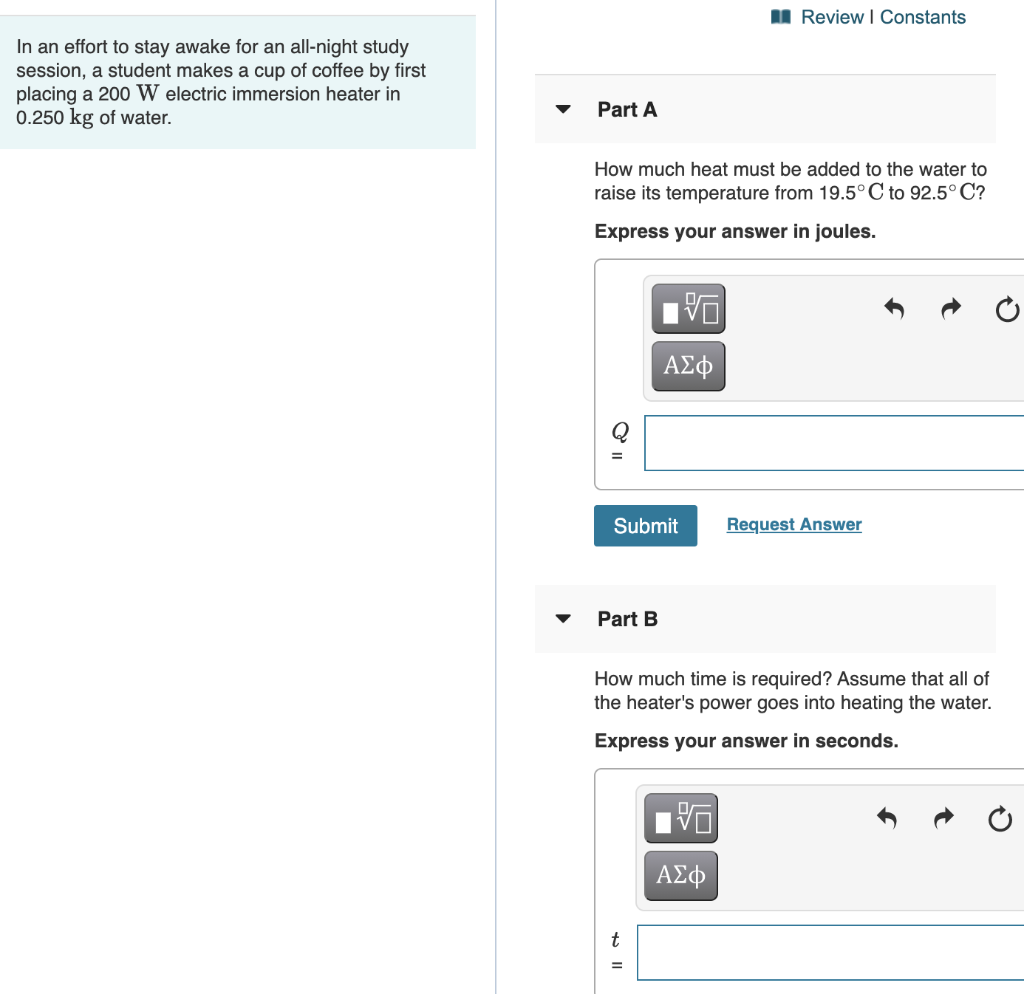 Solved Review | Constants In an effort to stay awake for an | Chegg.com