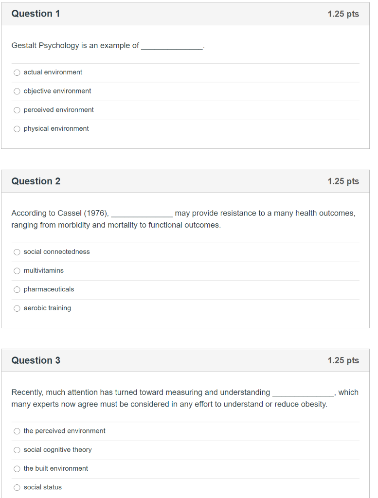Solved Question 1 1.25 pts Gestalt Psychology is an example | Chegg.com
