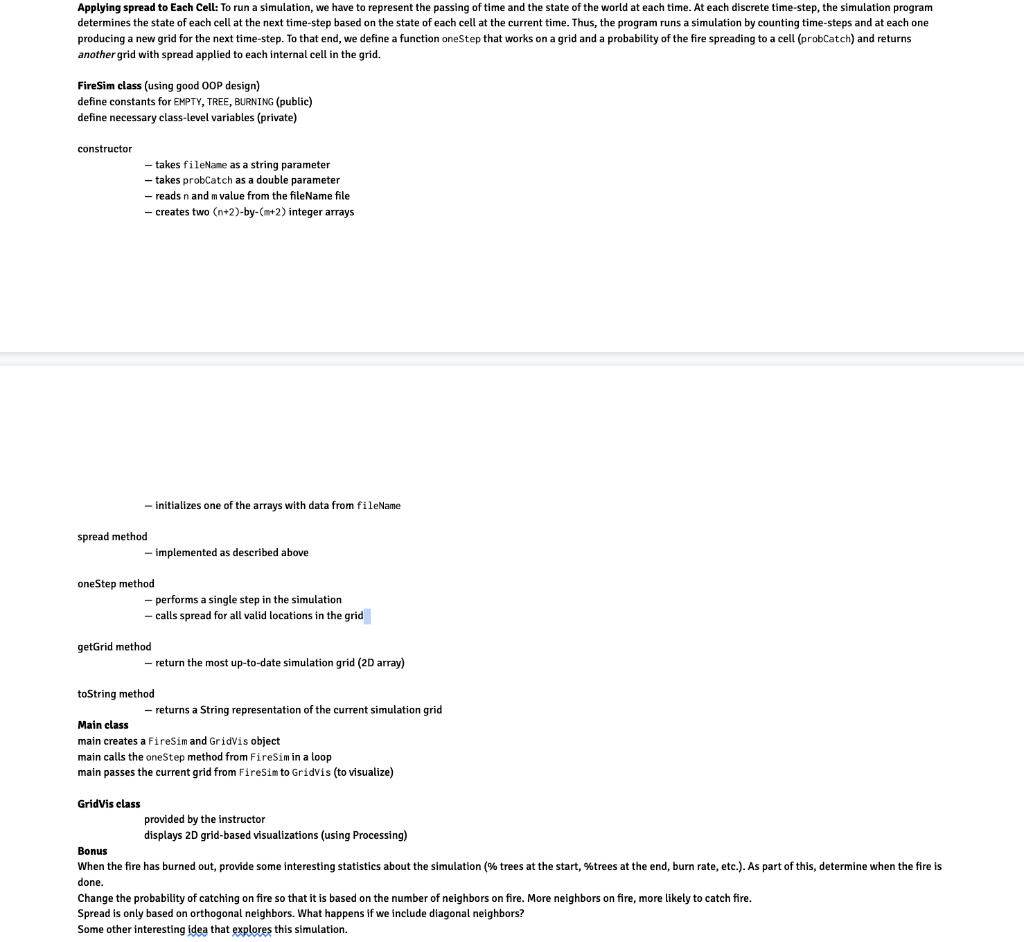 Solved Im having trouble writing the spread method could you | Chegg.com