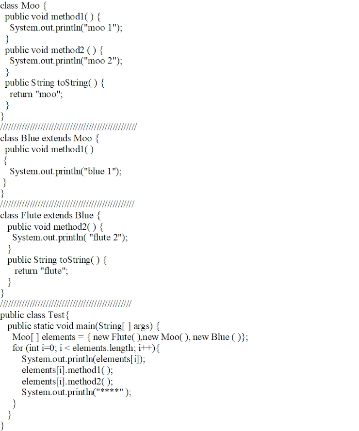 Solved class Moo { public void methodl() { | Chegg.com