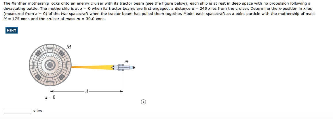 Solved The Xanthar mothership locks onto an enemy cruiser | Chegg.com