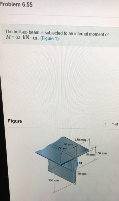 Solved Problem 6.55 The built-up beam is subjected to an | Chegg.com