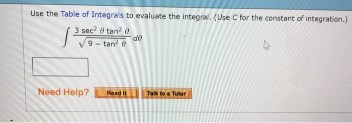 Solved Use the Table of Integrals to evaluate the integral. | Chegg.com