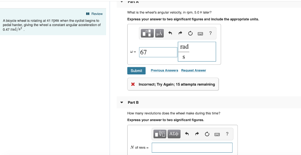 Solved What is the wheel's angular velocity, in rpm, 5.0 s | Chegg.com