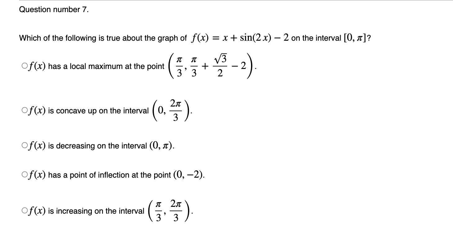 Solved Question number 7.Which of the following is true | Chegg.com