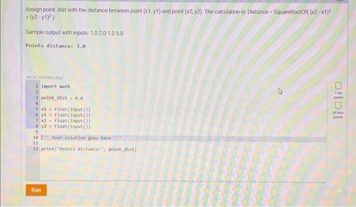 Solved Assign point dist with the distance between point | Chegg.com