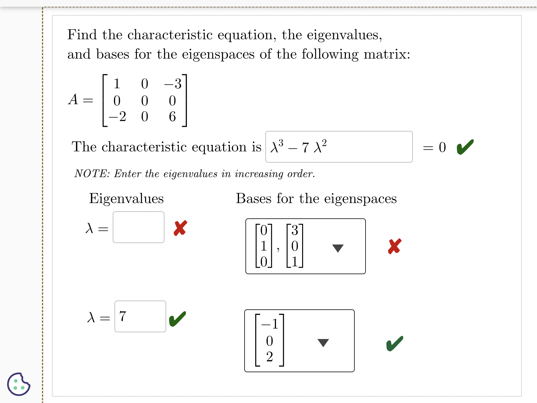 Solved Find the characteristic equation, the eigenvalues,and | Chegg.com