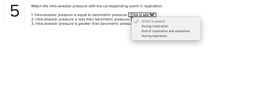 Solved Match the intra-alveolar pressure with the | Chegg.com