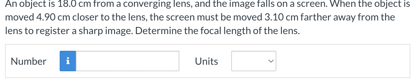 Solved An object is 18.0 cm from a converging lens, and the | Chegg.com