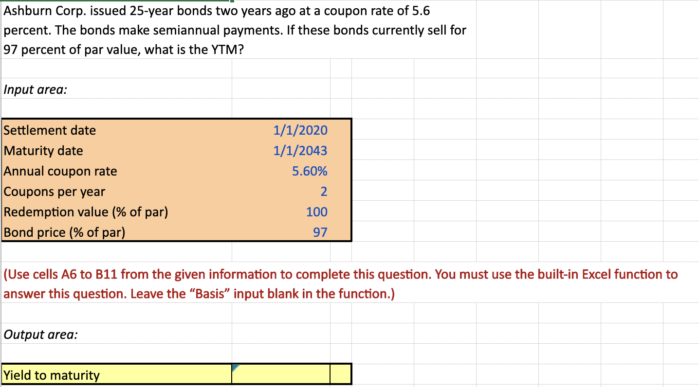 Solved Ashburn Corp. issued 25-year bonds two years ago at a | Chegg.com