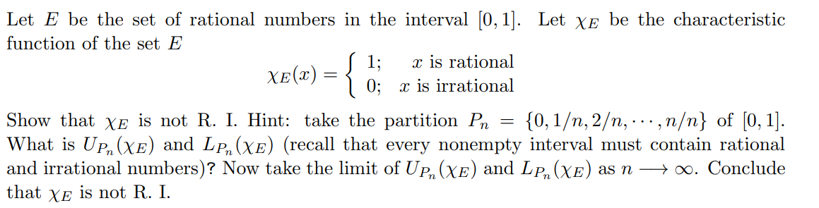Solved Let E ﻿be the set of rational numbers in the interval | Chegg.com