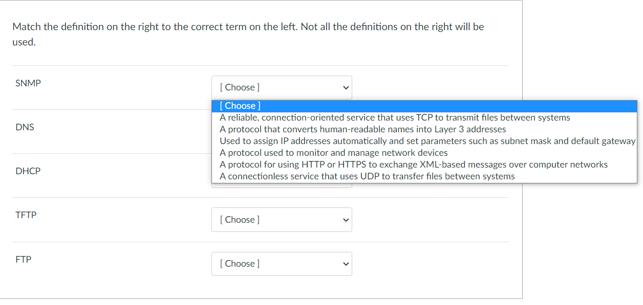 Solved Match The Definition On The Right To The Correct Term Chegg