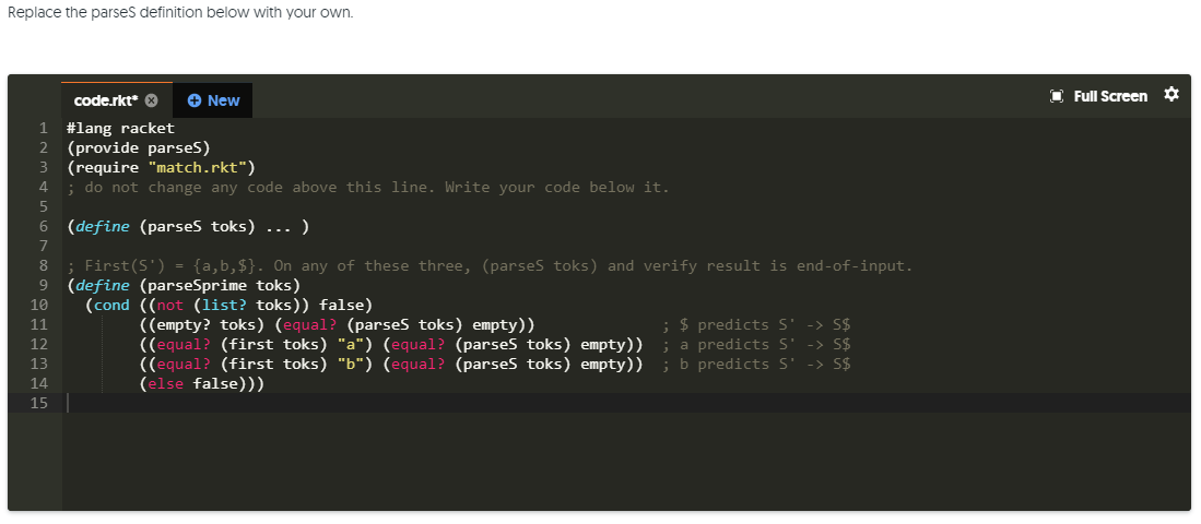 Replace the parseS definition below with your | Chegg.com