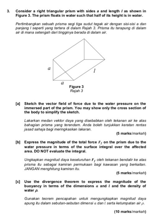 Solved 3. Consider a right triangular prism with sides a and | Chegg.com