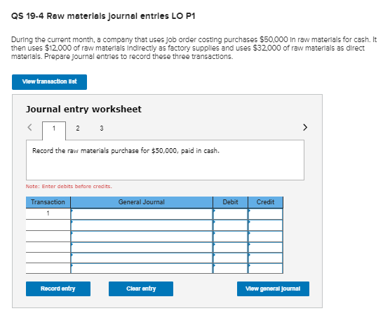 Solved QS 19.4 Raw materials Journal entries LO P1 During | Chegg.com