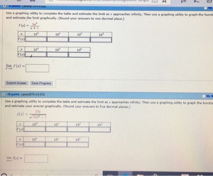 Solved Use a graphing utility to complete the table and | Chegg.com