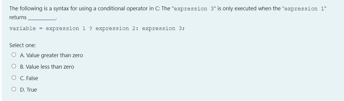 Solved The following is a syntax for using a conditional | Chegg.com