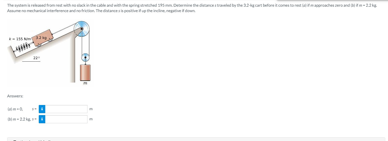 Solved The system is released from rest with no slack in the | Chegg.com