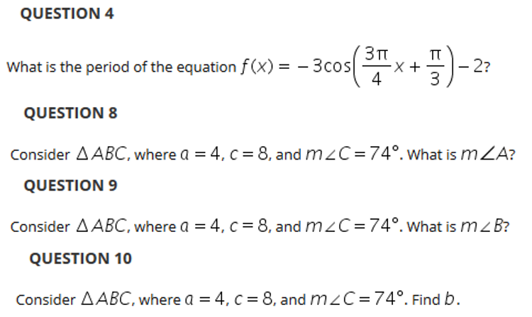 Solved QUESTION 4 What is the period of the equation f(x)= - | Chegg.com