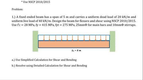 1.) The 8m span beam carries a cantilever slab 1.5m. | Chegg.com