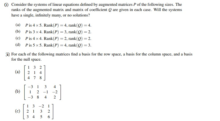 Solved (1) Consider the systems of linear equations defined | Chegg.com