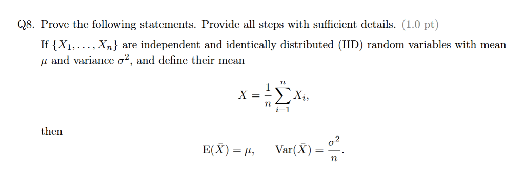 Solved Q8. Prove the following statements. Provide all steps | Chegg.com
