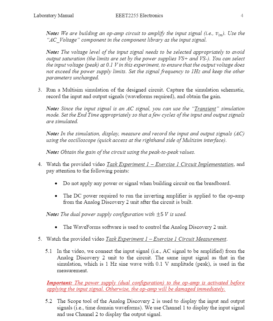 Solved Exercise 1 Using the LM741 to construct an inverting | Chegg.com