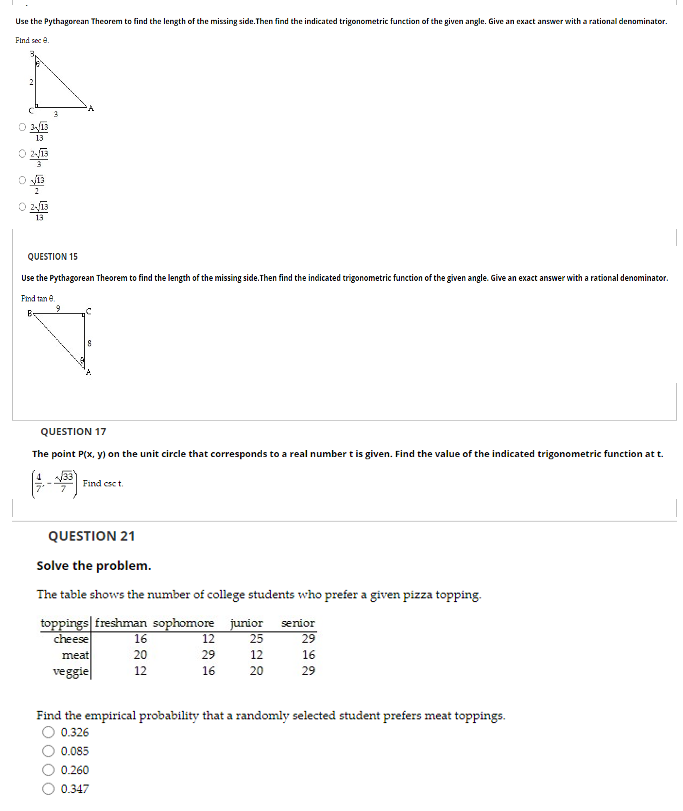 Solved Use the Pythagorean Theorem to find the length of the | Chegg.com