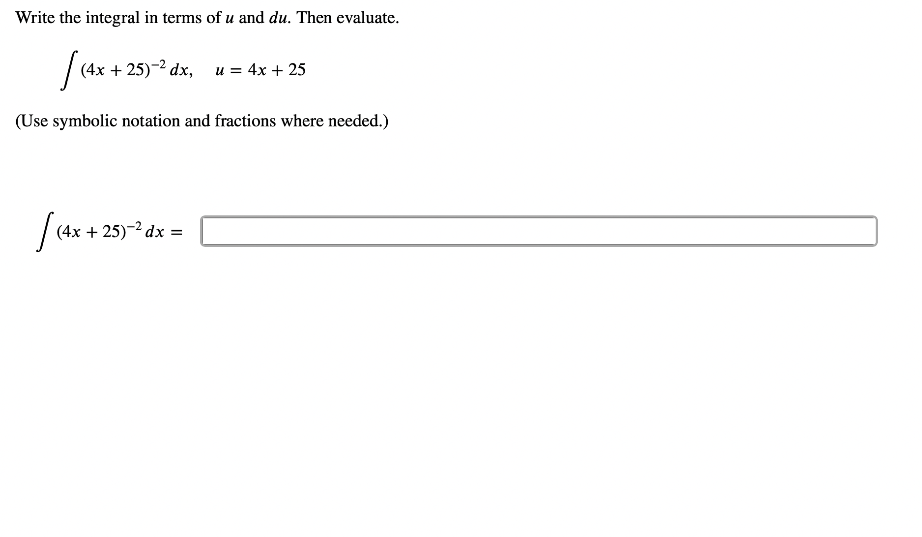 Solved Write the integral in terms of u ﻿and du. ﻿Then | Chegg.com