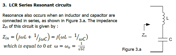 Solved 3. LCR Series Resonant circuits Resonance also occurs | Chegg.com
