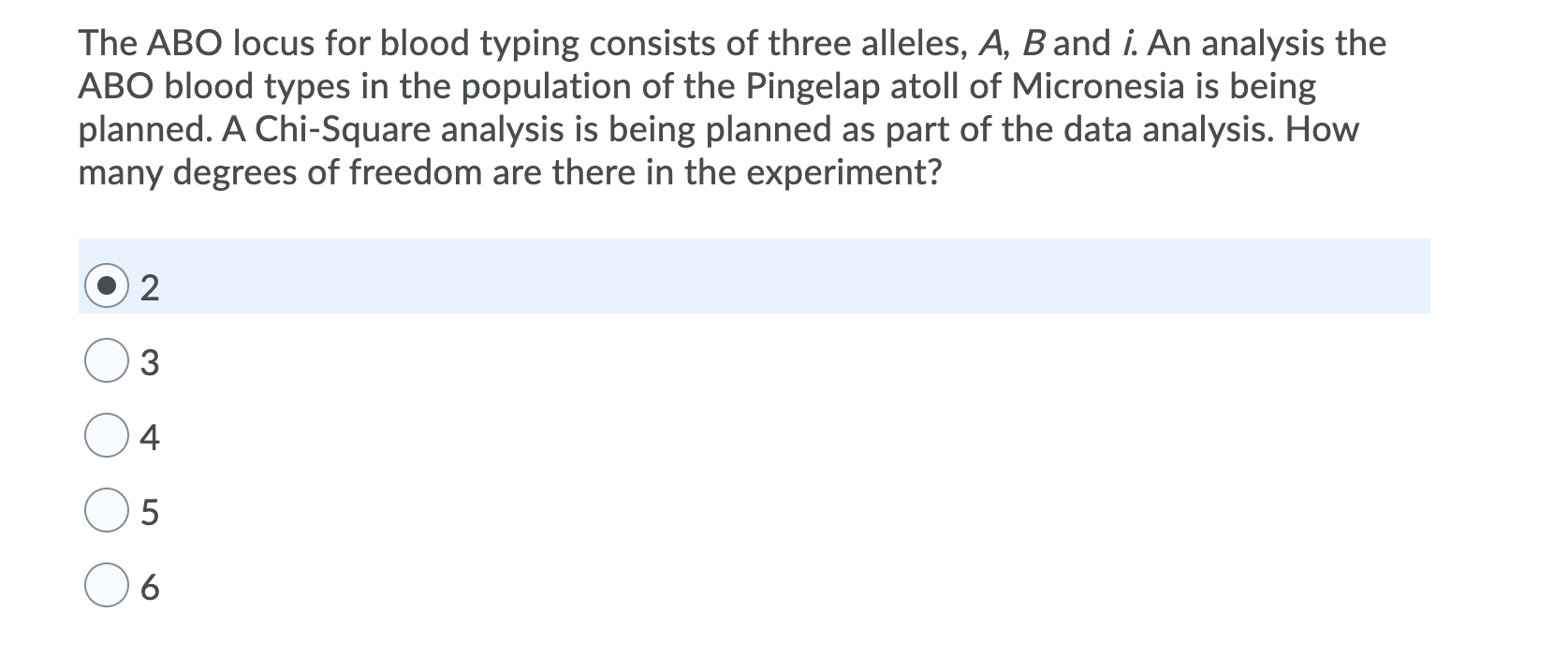 Solved The ABO locus for blood typing consists of three | Chegg.com
