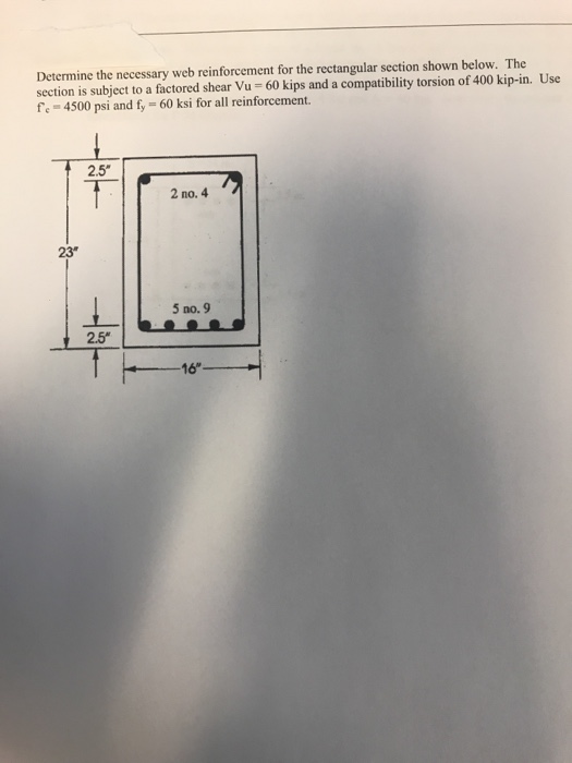 Solved Determine the necessary web reinforcement for the | Chegg.com