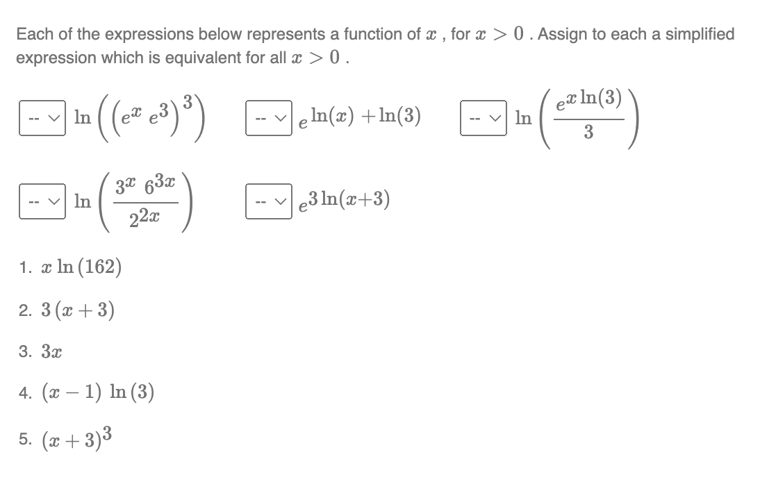 Solved Each of the expressions below represents a function | Chegg.com