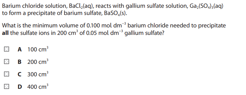 Solved Barium chloride solution, BaCl2(aq), reacts with | Chegg.com