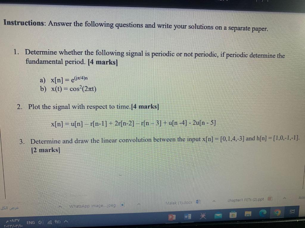 Solved nstructions: Answer the following questions and write | Chegg.com